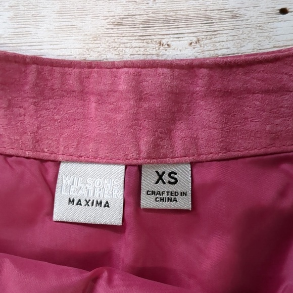 Maxima | Skirts | Wilsons Leather Maxima Plum Suede Mini Skirt Xs ...